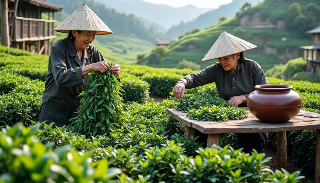Thé vert Gunpowder : l'importance de sa culture et de sa récolte artisanale